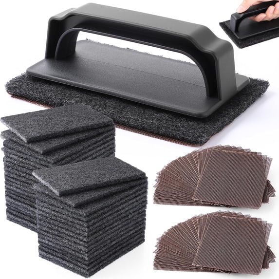 93 Pcs Griddle Cleaning Kit Screen Holder Grill Screens Cleaning Pads ...