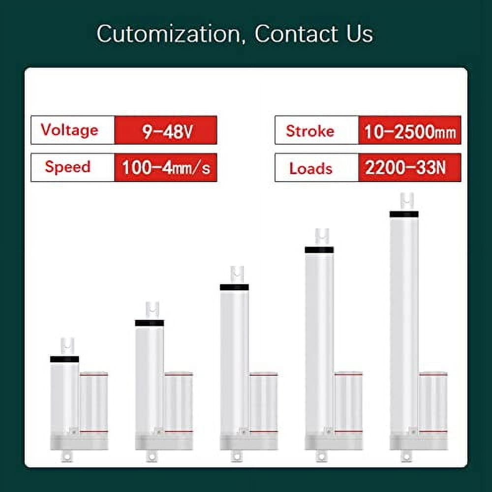 930mm 36.61inch Stroke Linear Actuator, 12VDC 12mm/s Speed Max Load ...