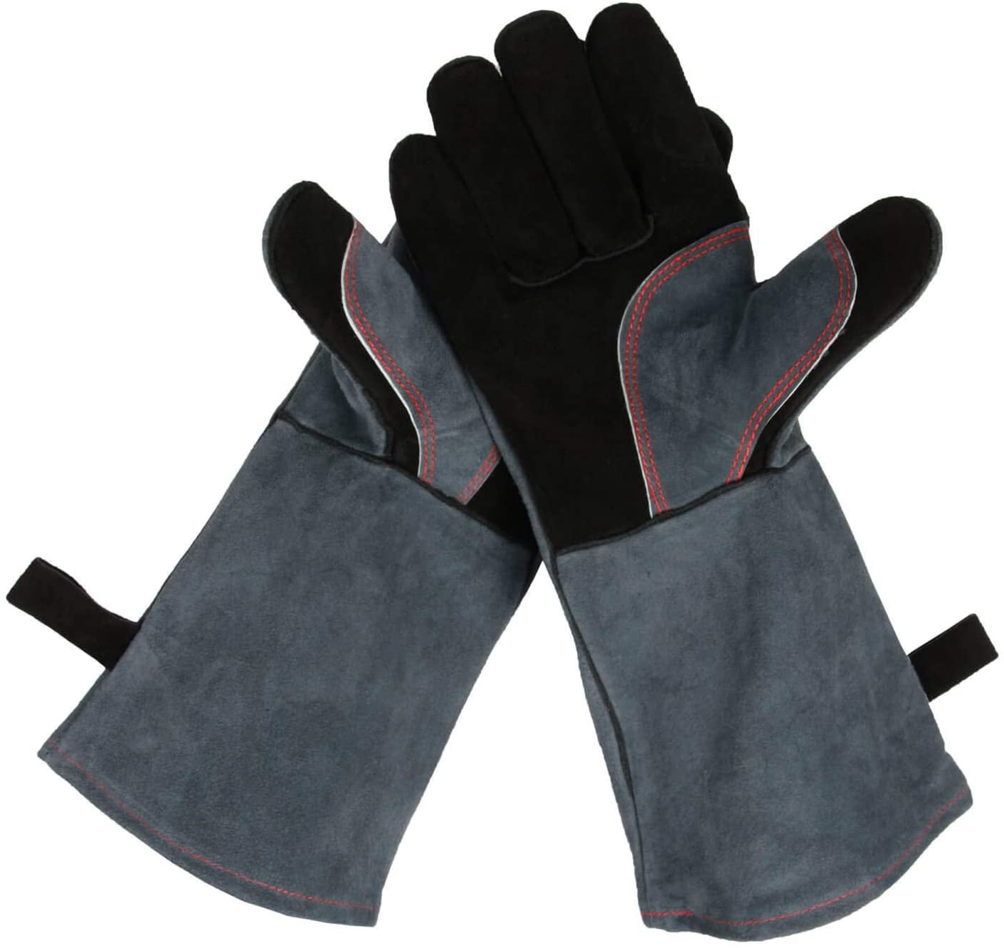 932℉ Grill BBQ Gloves 16-inch Heat Resistant Leather Forge Welding ...