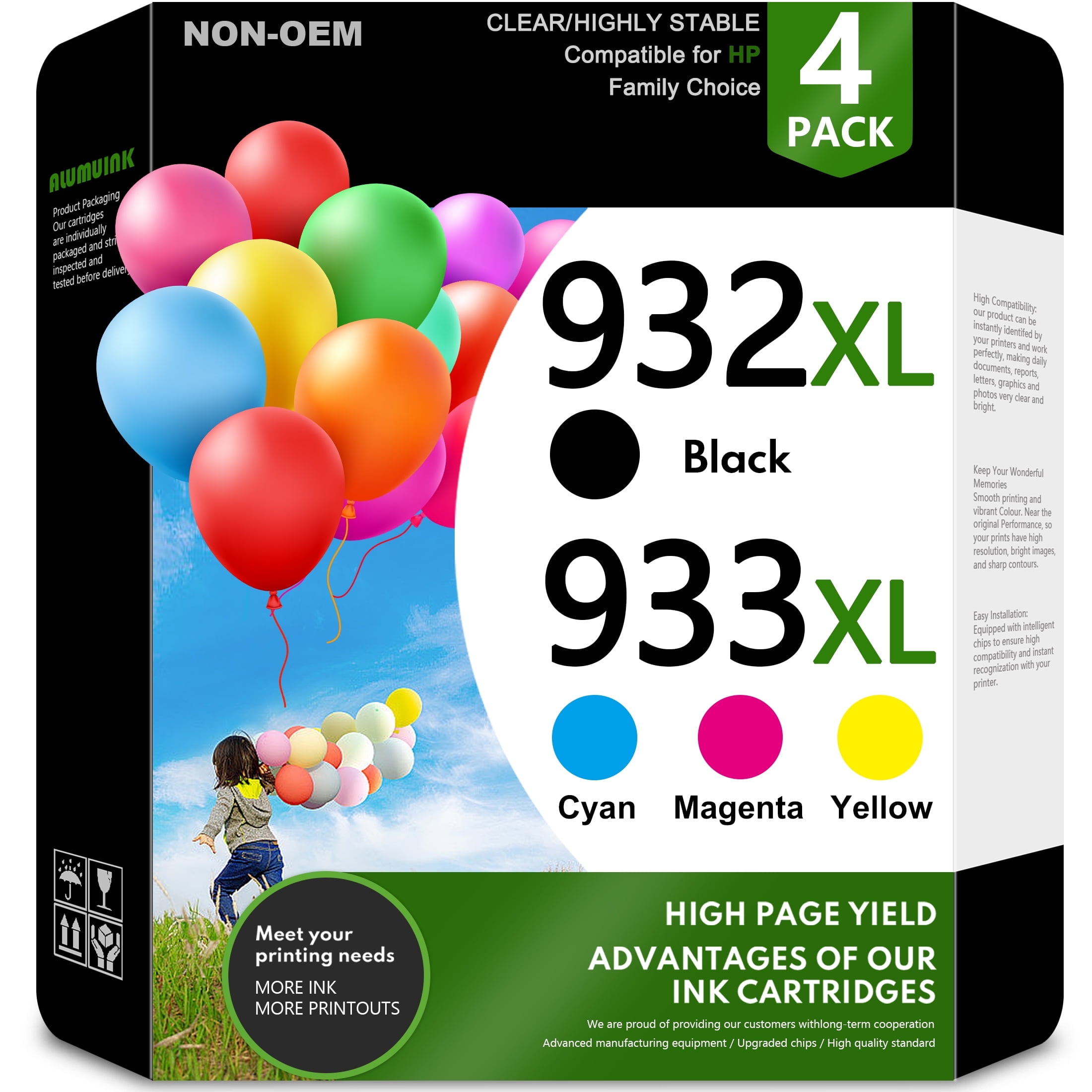 932XL 933XL Ink Cartridge Compatible for HP 932 933 Ink Cartridge Combo ...
