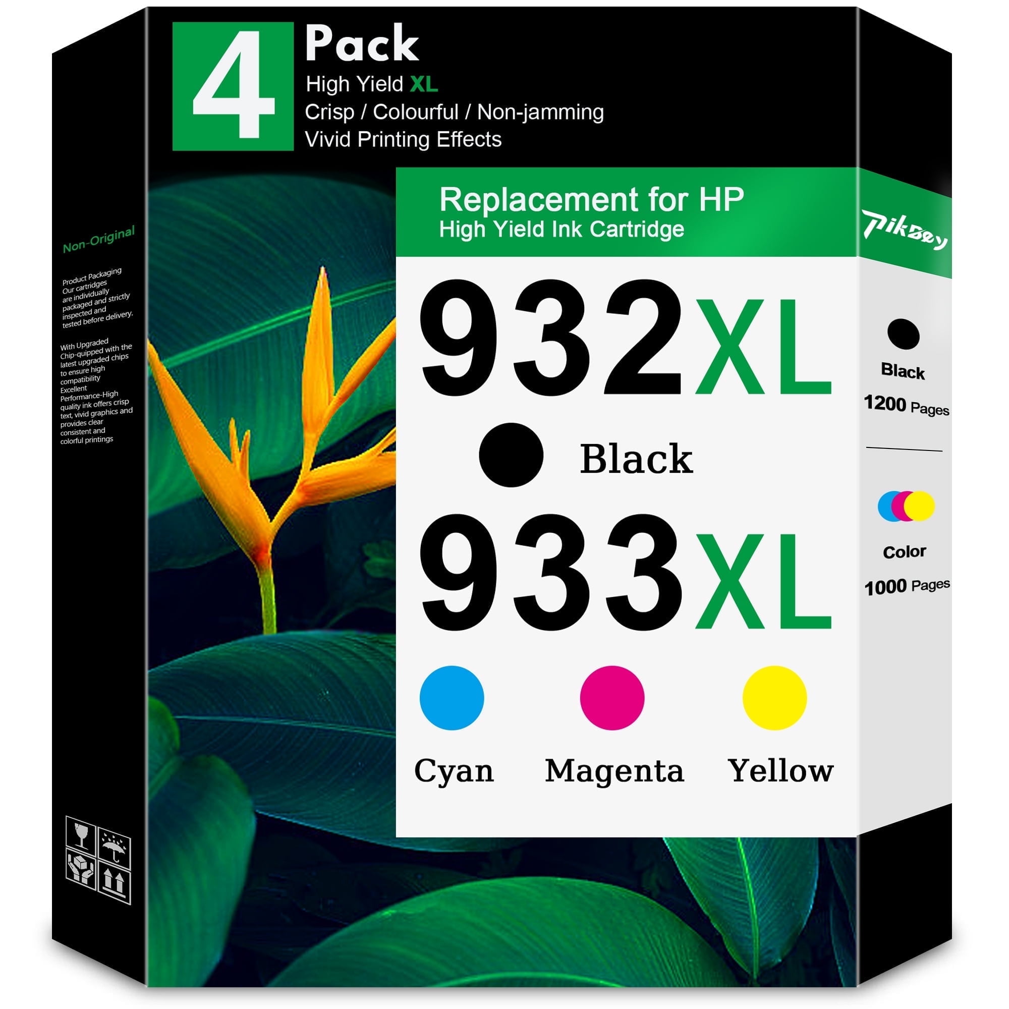 PikBey 932XL 933XL Ink Cartridge, Black and Color, High Yield, Compatible with HP OfficeJet ...
