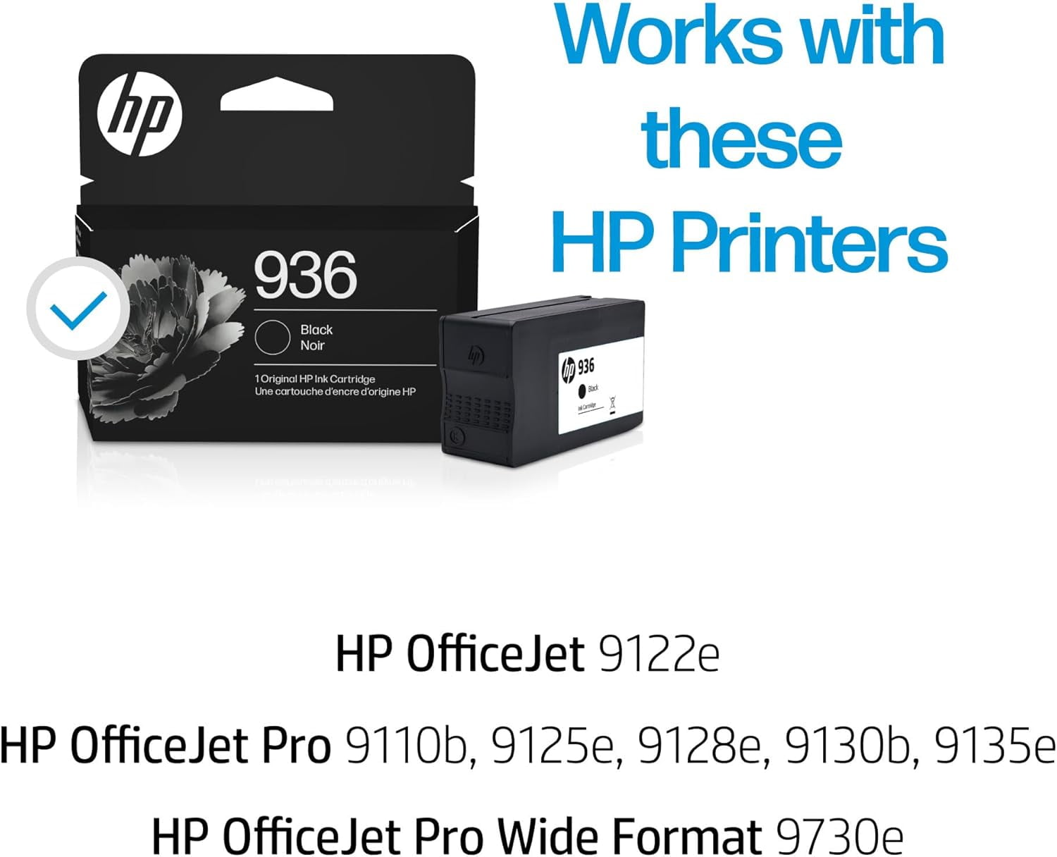 936 Black Ink Cartridge for OfficeJet 9120 Series, OfficeJet Pro 9110 ...