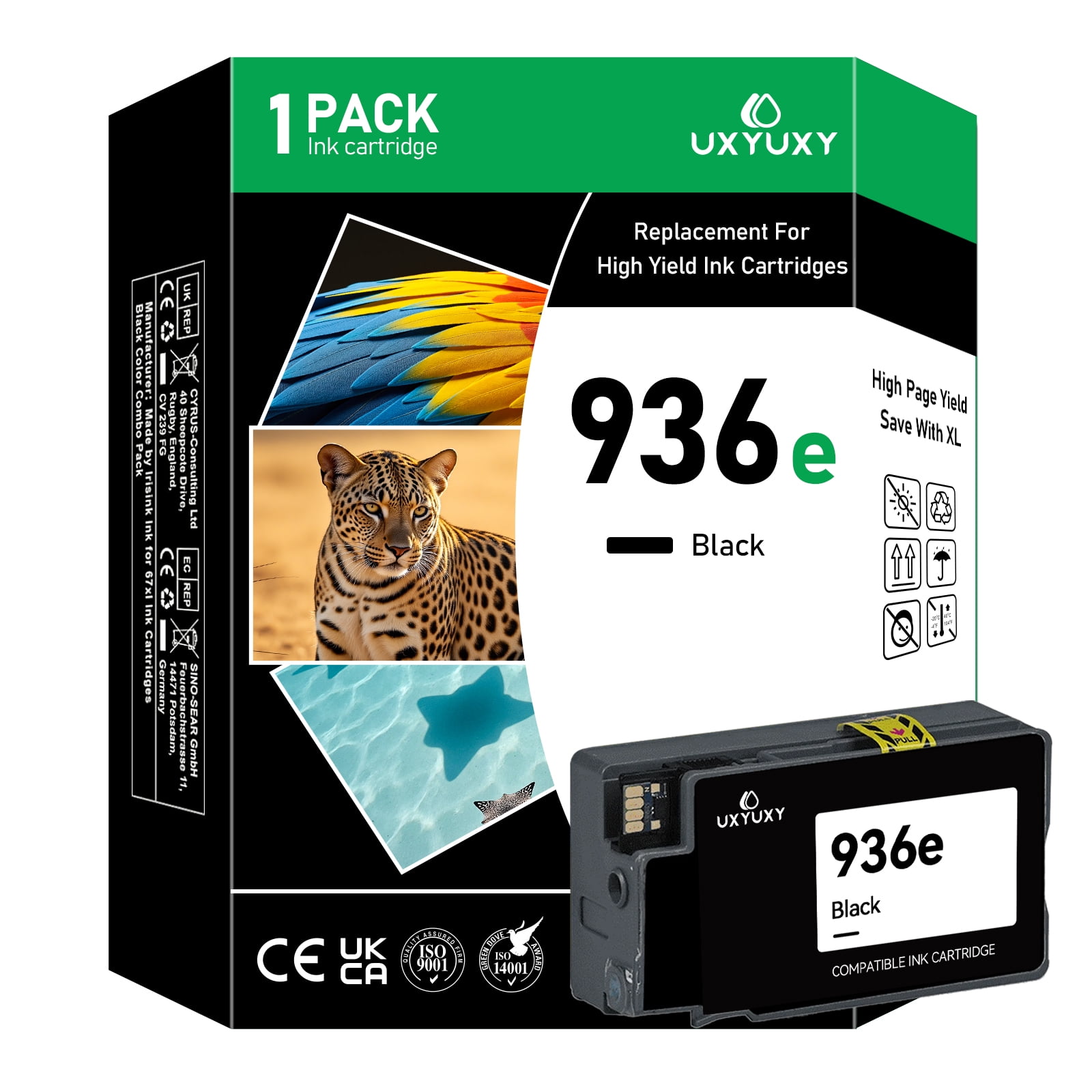 936e Black Ink Cartridges Compatible for HP 936 936e Work with HP ...