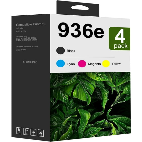 936e Ink 4 Pack Compatible for HP 936e Ink Cartridge for 9120 9122e Printer (Black Cyan Magenta ...