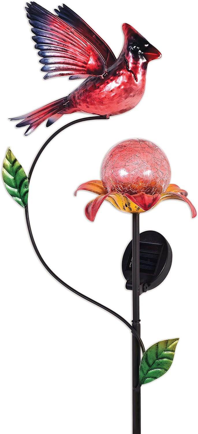 93837 Solar Tall Glass and Metal Outdoor Lighting Derative Plant Pick ...