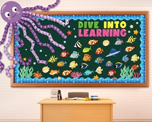 93PCS Ocean Bulletin Board Decoration DIY Under The Sea Octopus Animal ...