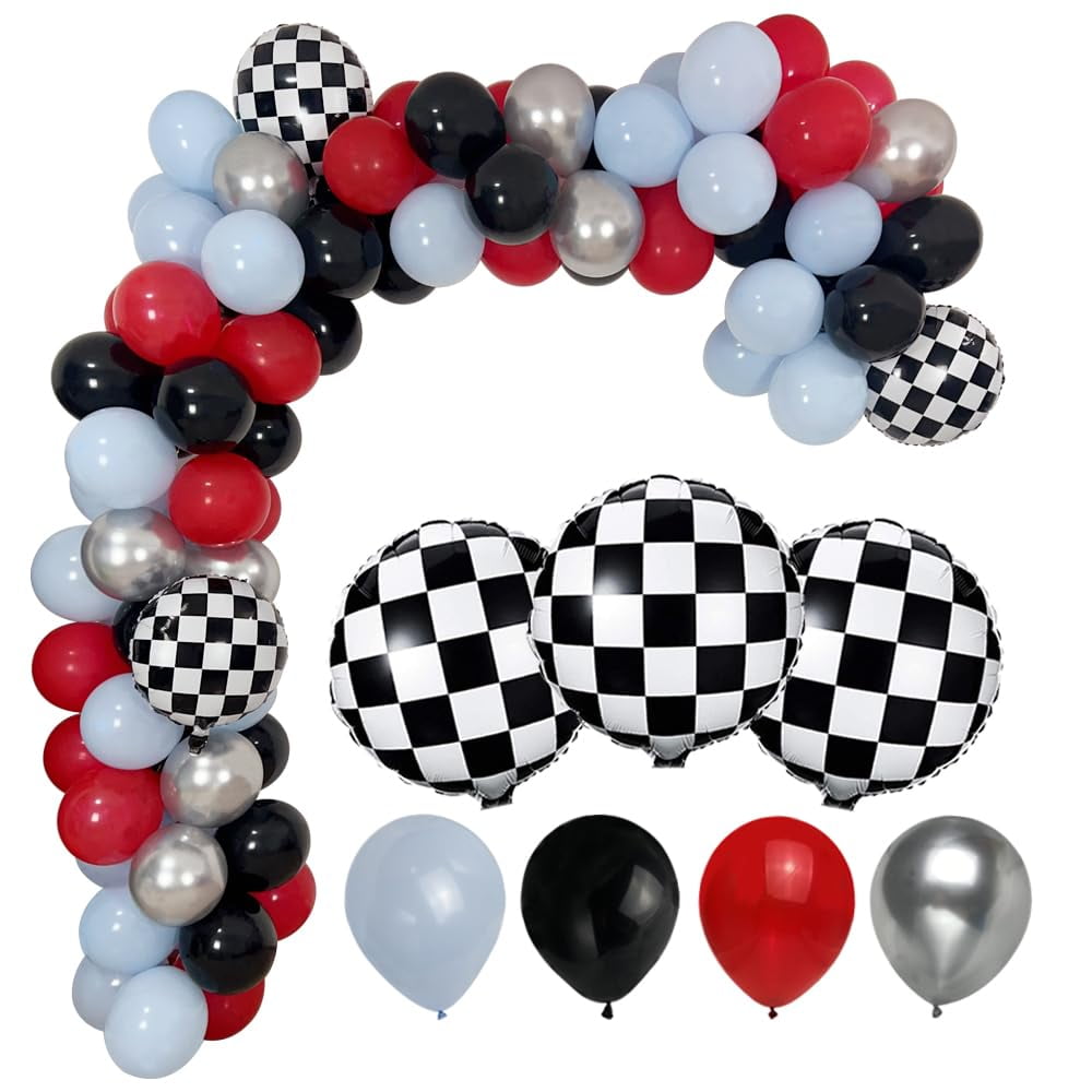 93Pcs Race Car Balloon Garland Kit Racing Car Theme Birthday Party ...