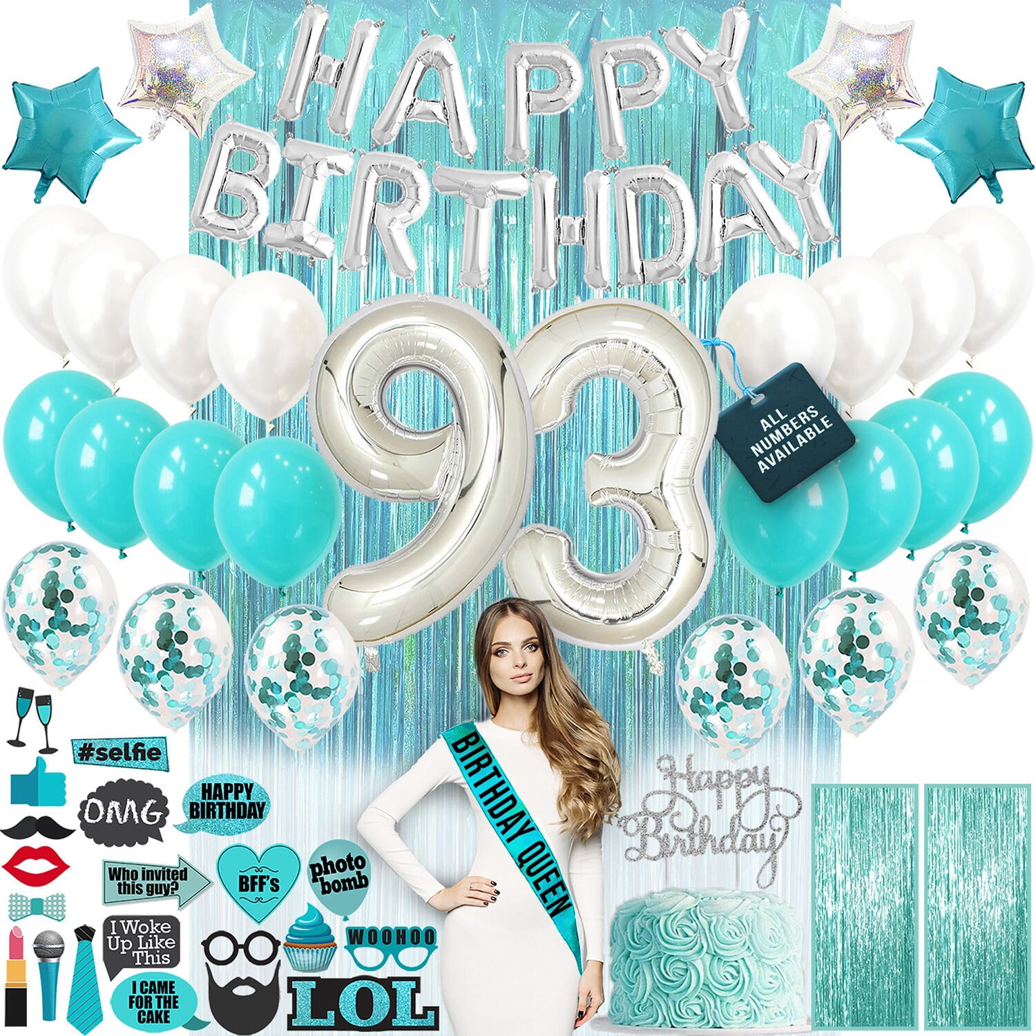 93rd Birthday Decorations, 93rd Birthday Party Supplies, 93rd Birthday ...