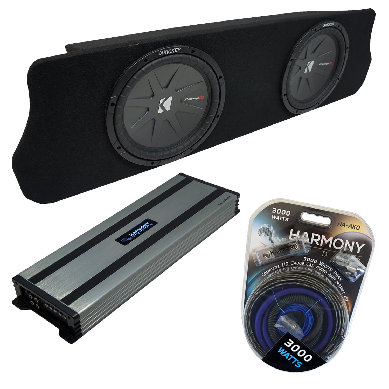 94-04 Ford Mustang Coupe Kicker CompR CWR12 Dual 12" Custom Sub Box HA ...
