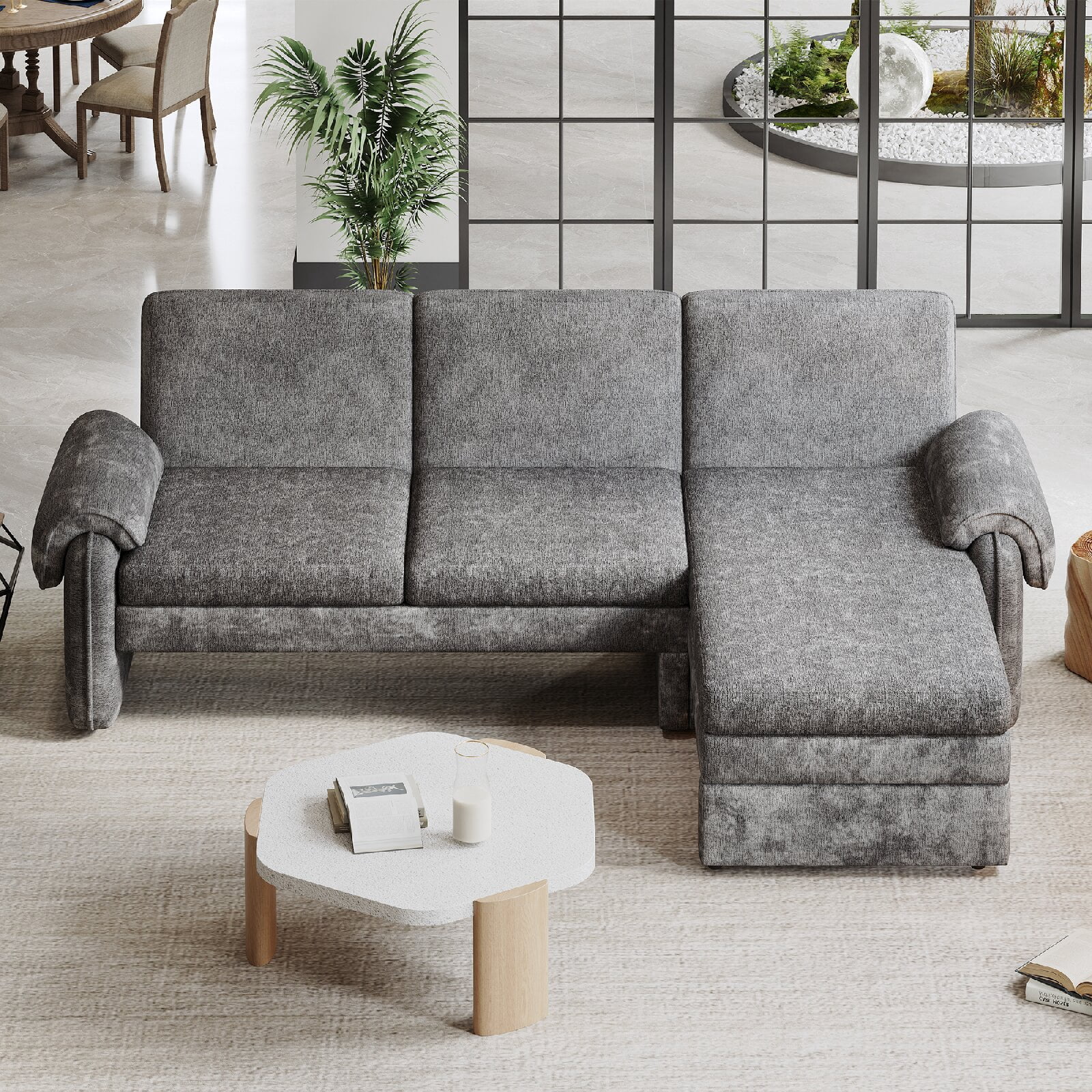 94.1" Convertible Futon Sofa Bed Futon Sofa Couch with an Adjustable ...