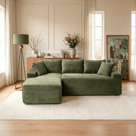 94.5" Cloud Modular Sectional Sofa Couch with L-Shape Chaise,Modern ...