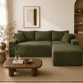 94.5" Green Corduroy L-Shaped Sectional Sofa in a Box, 4-Seat ...