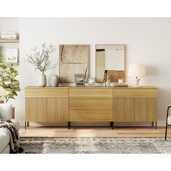 WAMPAT 61" Accent Cabinet with 4 Doors and Adjustable Shelves, Modern ...