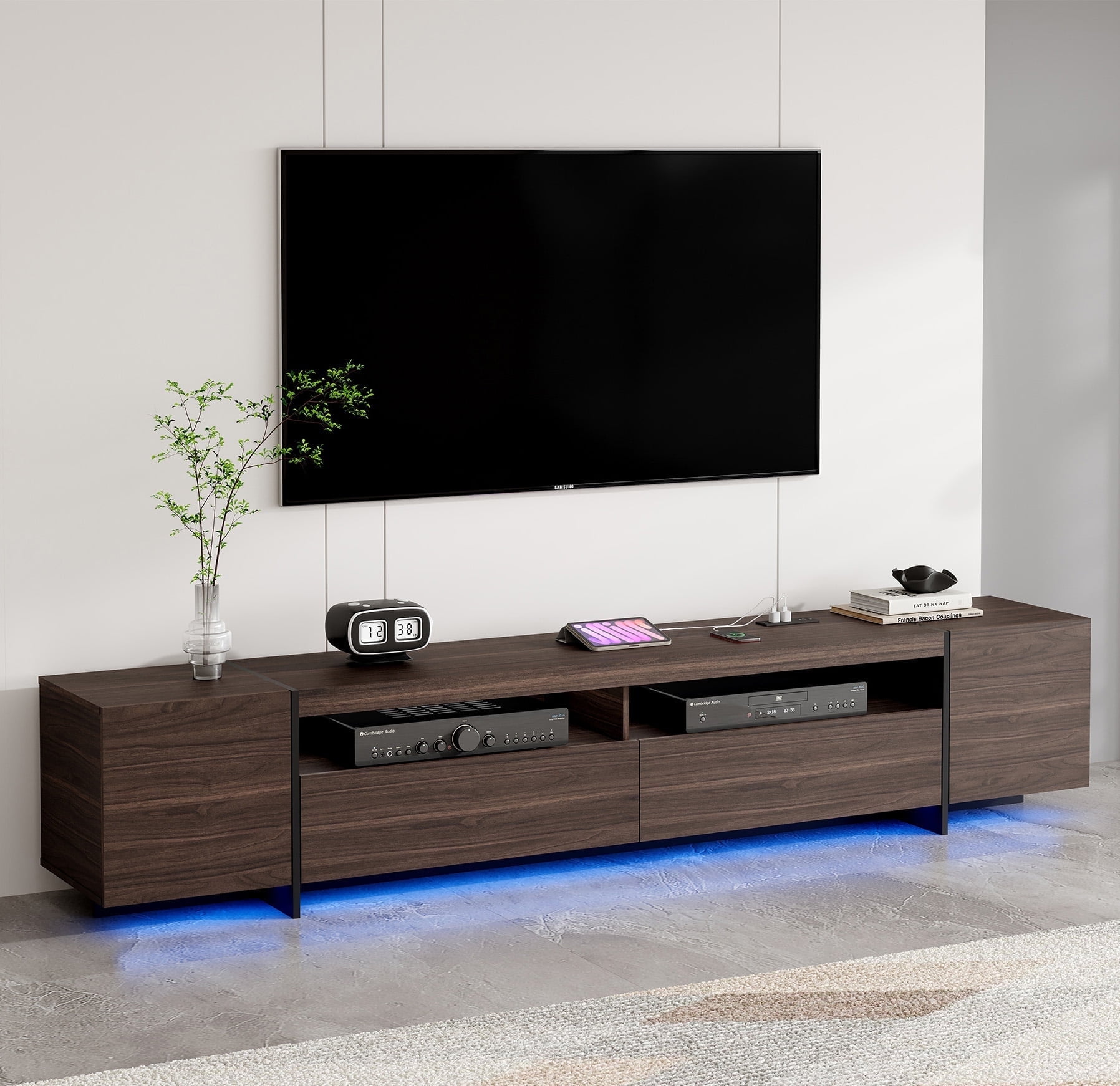 94.5" W TV Stand for Up to 100" TV, Modern Entertainment Center with ...