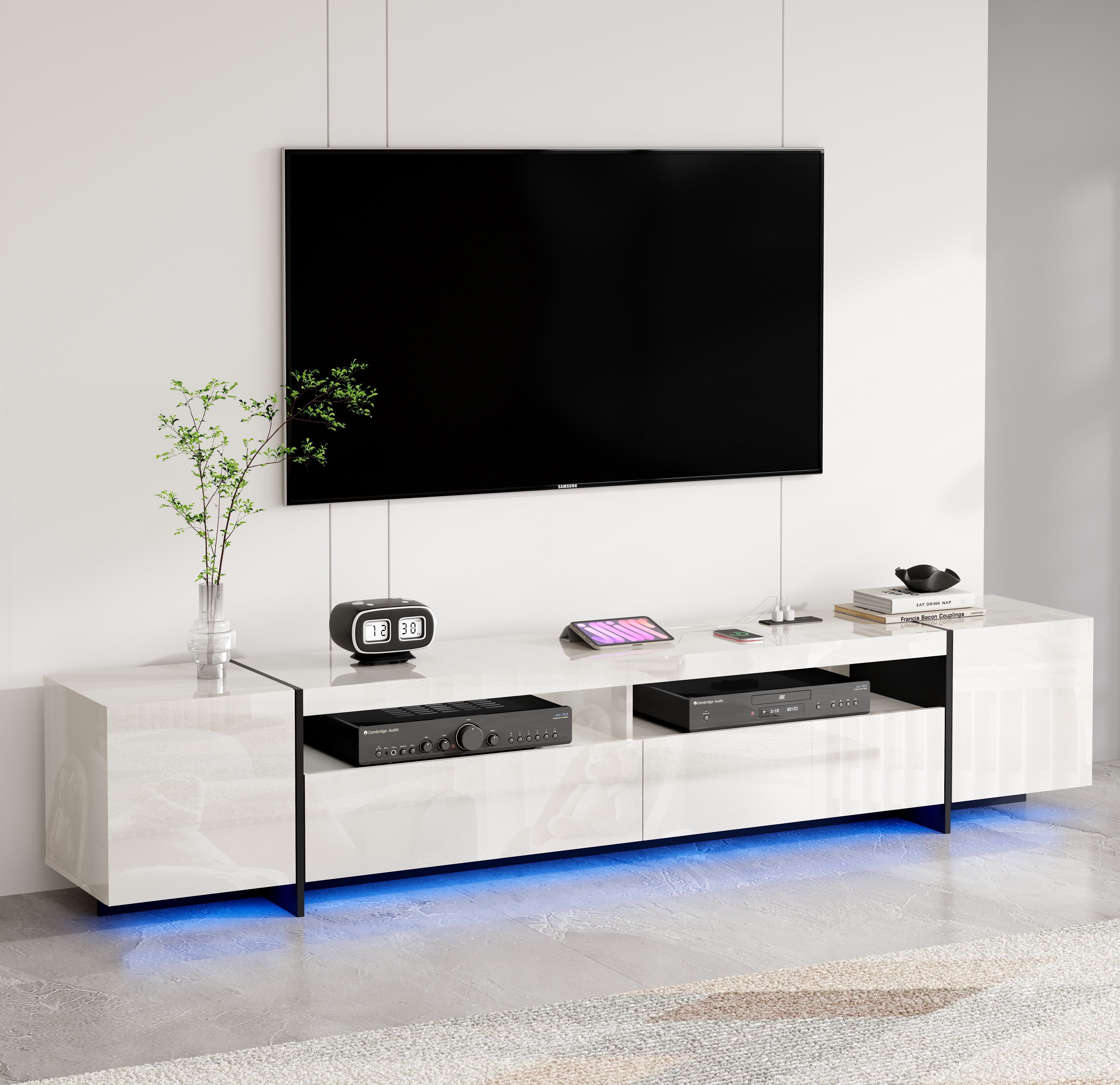 94.5" W TV Stand for Up to 100" TV, Modern Entertainment Center with ...