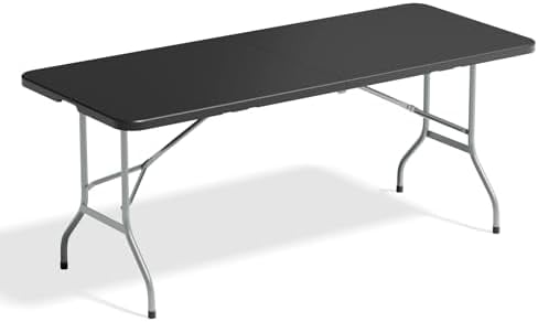 94' Folding Table, Collapsible Camping Table, Rectangular Picnic Table ...