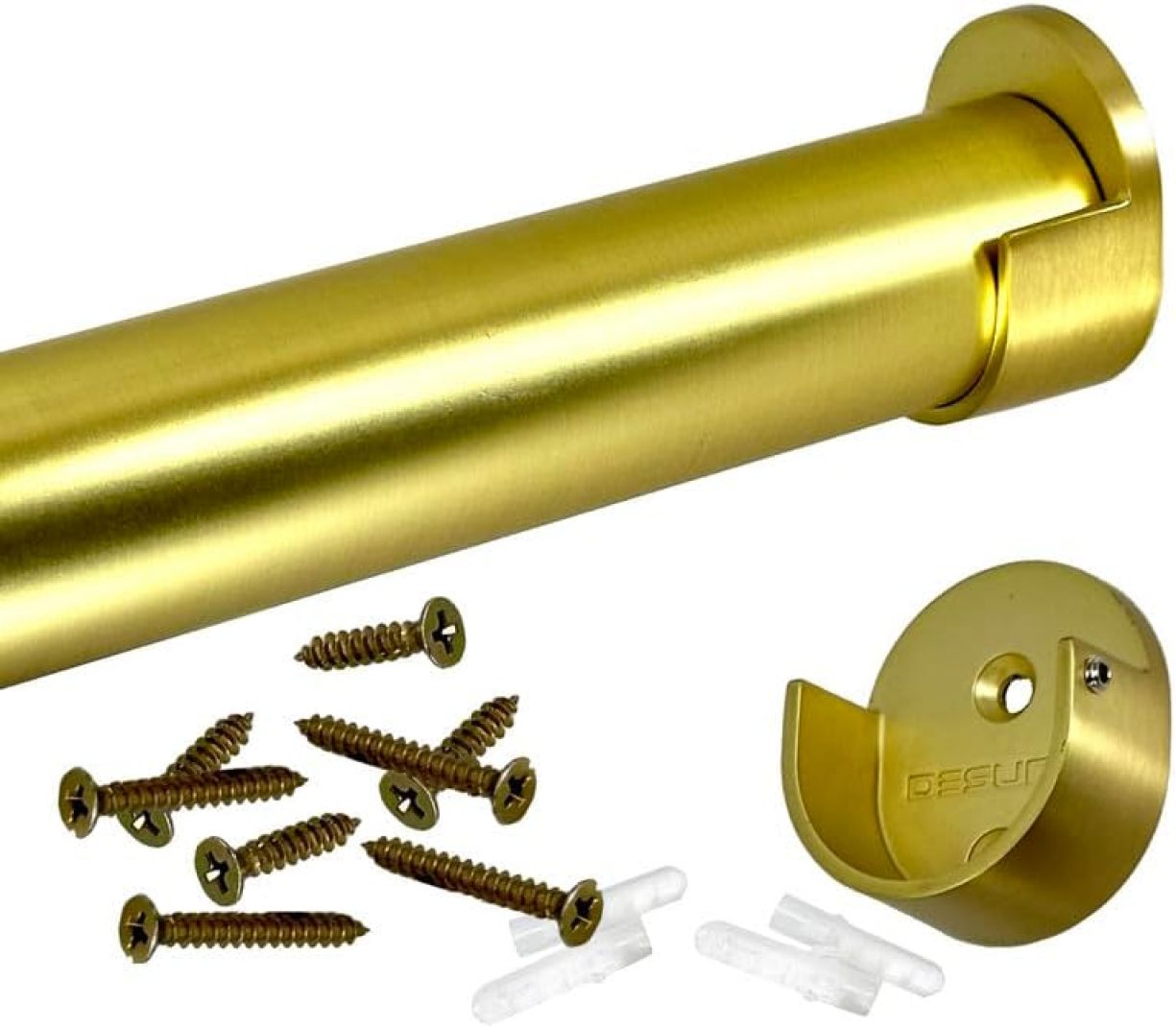 94" HEAVY DUTY Round Closet Rod w/Matching Support Flanges | 32mm ...
