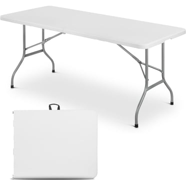 4ft Heavy Duty Portable Folding Table - Plastic Dining Table Indoor ...