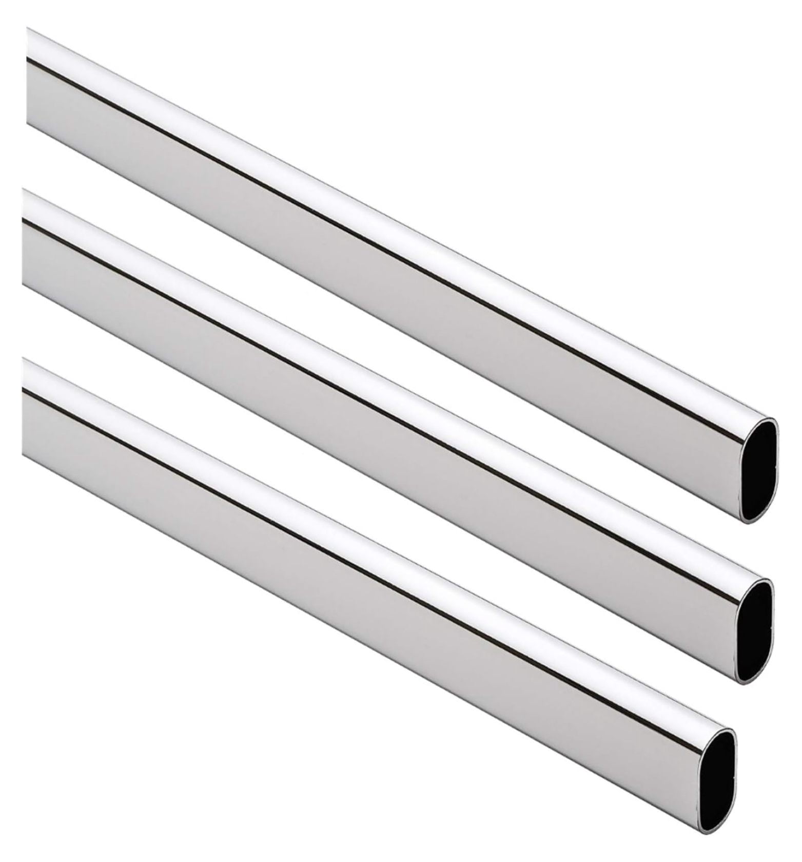 94" Oval Closet Rod (15mm x 30mm) | 3 Pack | Chrome - Walmart.com