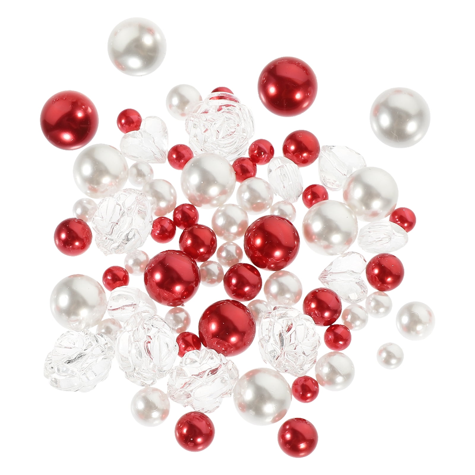 WHAMVOX Red Acrylic Floating Pearl Beads for Vase Decor Craft Projects ...