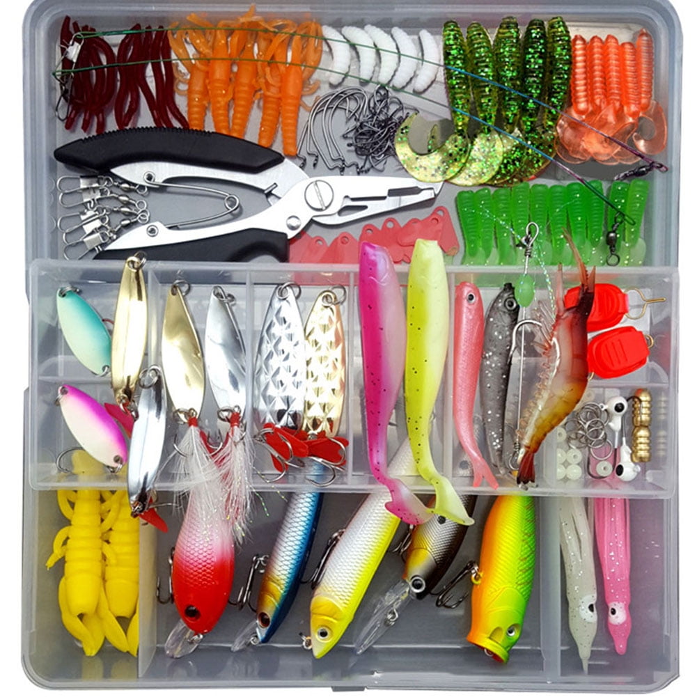 Walmart 94 Pcs Fishing Lures Set, Saltwater & Lake Tackle, Spoon Hooks ...