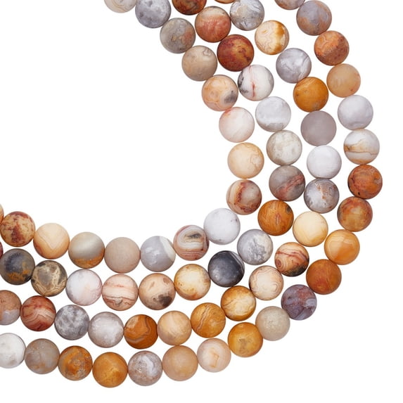 94 Pcs Frosted Natural Stone Beads 8mm Natural Crazy Agate Beads ...