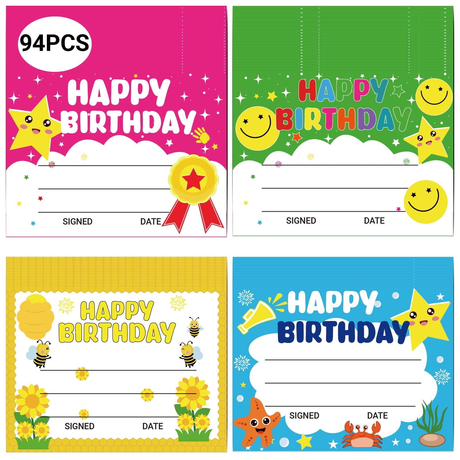 94 Pcs Student of Award Certificates SMREnd of School Year Superlatives ...