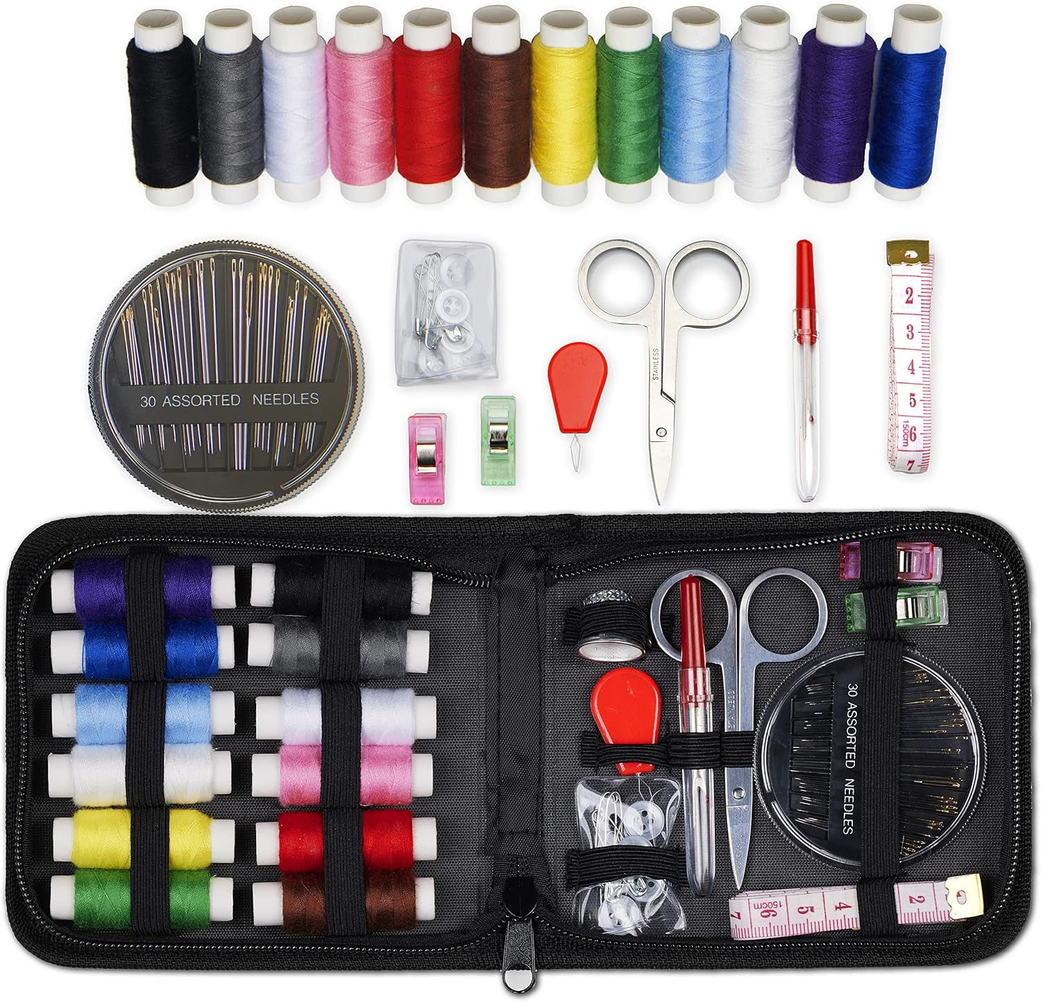 94-Piece Sewing Kit for Beginners & Travel - Complete Set with Thread ...
