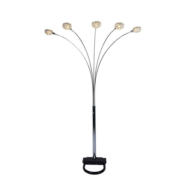 94 in. Crystal Accents & Modern Style Arya 5 Light Arc Floor Lamp ...
