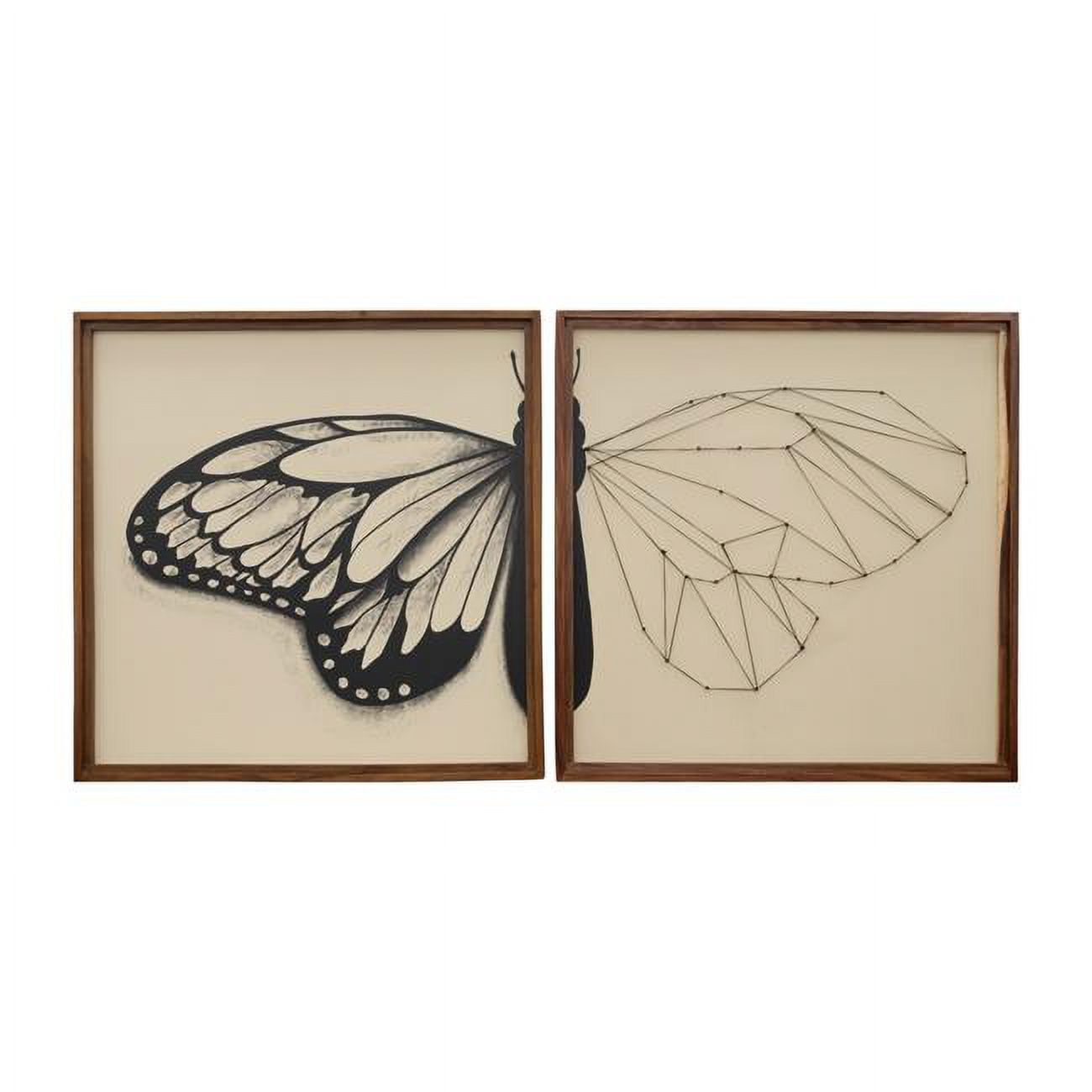 94 x 47 in. MDF Hand Painted Butterfly in The Works, Black & White ...