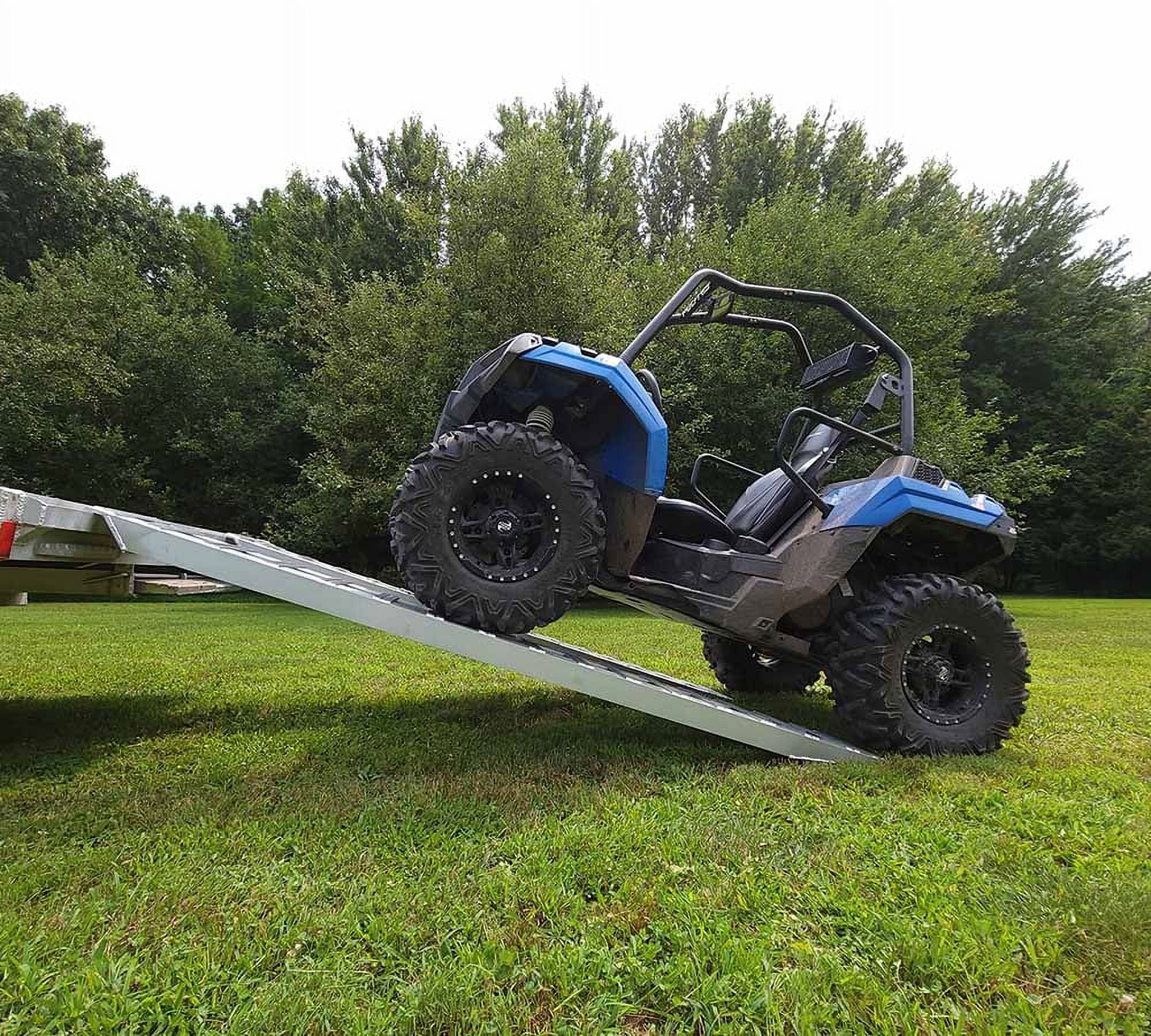 94"x15"x3" Aluminum Trailer Loading Ramps with Knife Foot & Hook Ends ...
