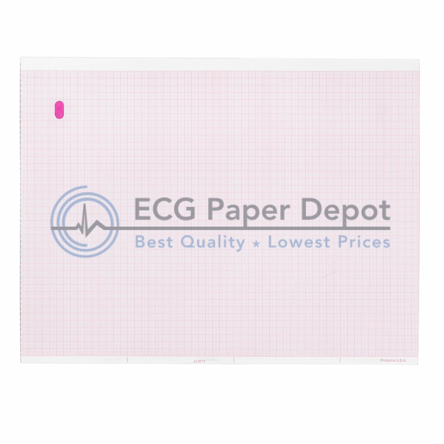 9402-020 Generic ECG Paper 5 Packs, Z-Fold, Red Grid, 8.44" x 11 ...