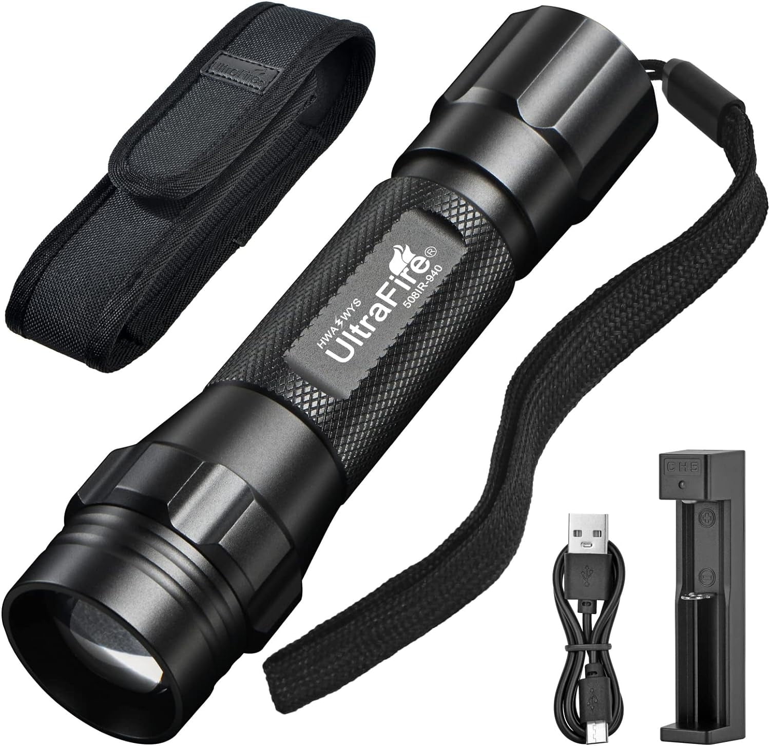 940nm IR Flashlight for Night Vision, Infrared Light LED IR Illuminator, Zoomable IR Lights are ...