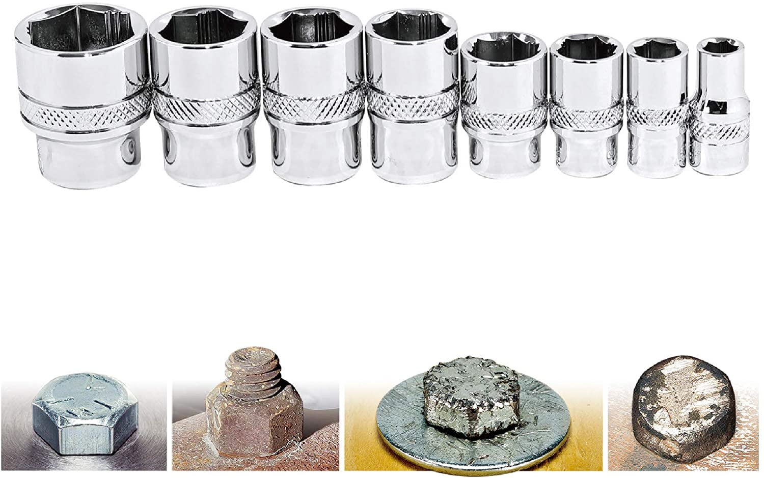 941323 8 Piece SAE Zeon Socket Set - with use for Standard, Rusted ...