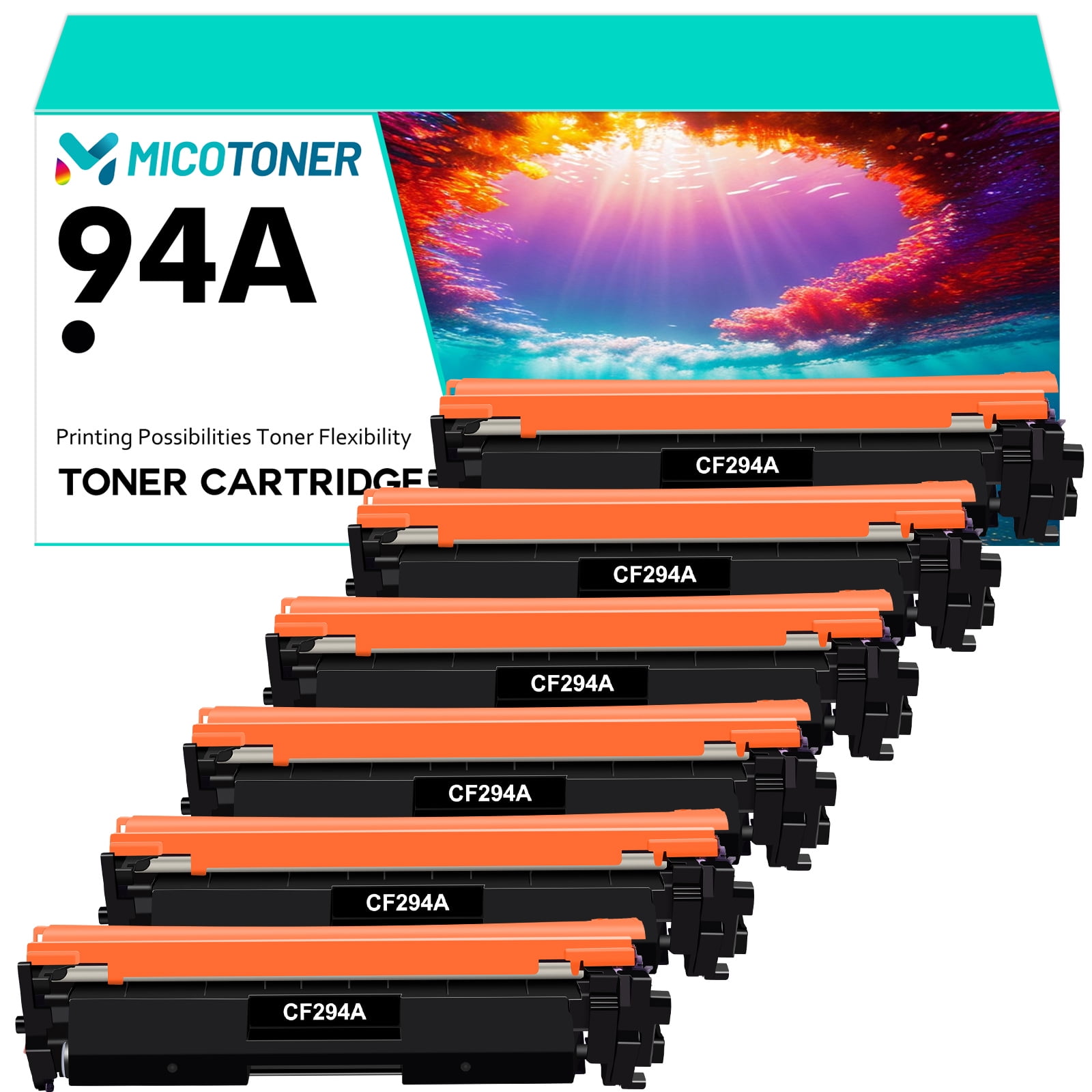 94A 94X 6-Pack Compatible Toner Cartridge for HP 94A CF294A LaserJet ...