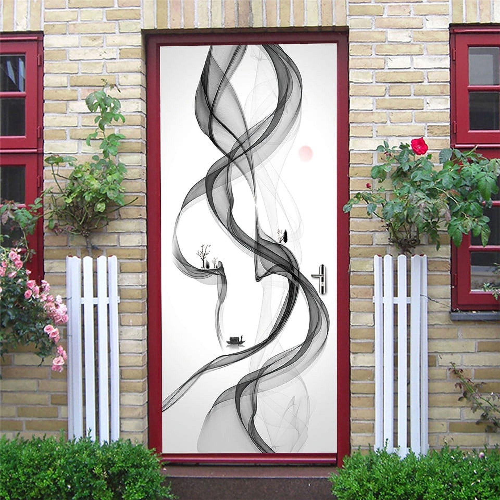 95*215cm Beauty Shadow Door Sticker Removable Self Adhesive Waterproof ...