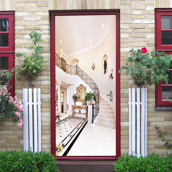95*215cm Beauty Shadow Door Sticker Removable Self Adhesive Waterproof ...