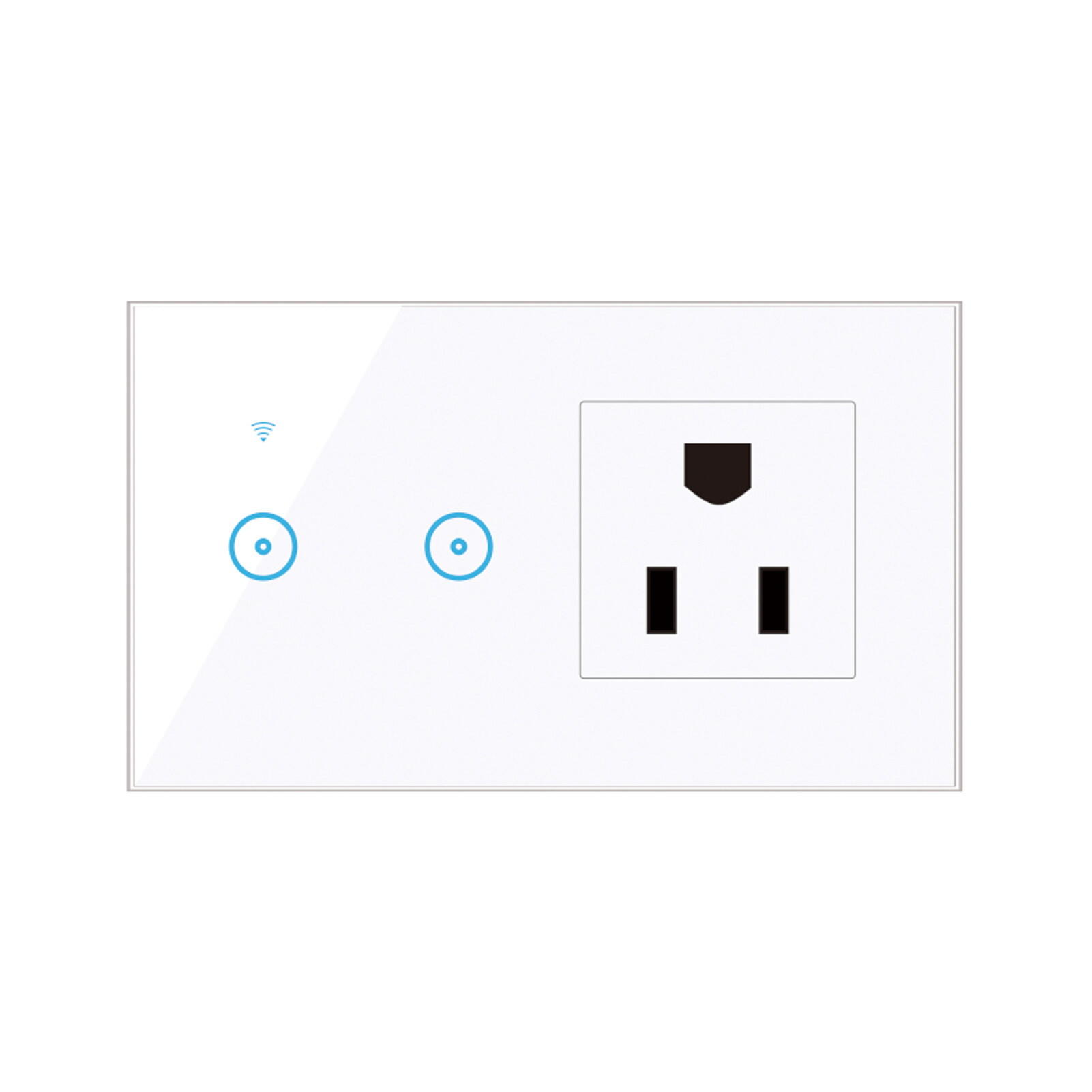 95-250V Wi-Fi Smart Wall Outlet with 2 Gang Touch Light Switch Smart ...