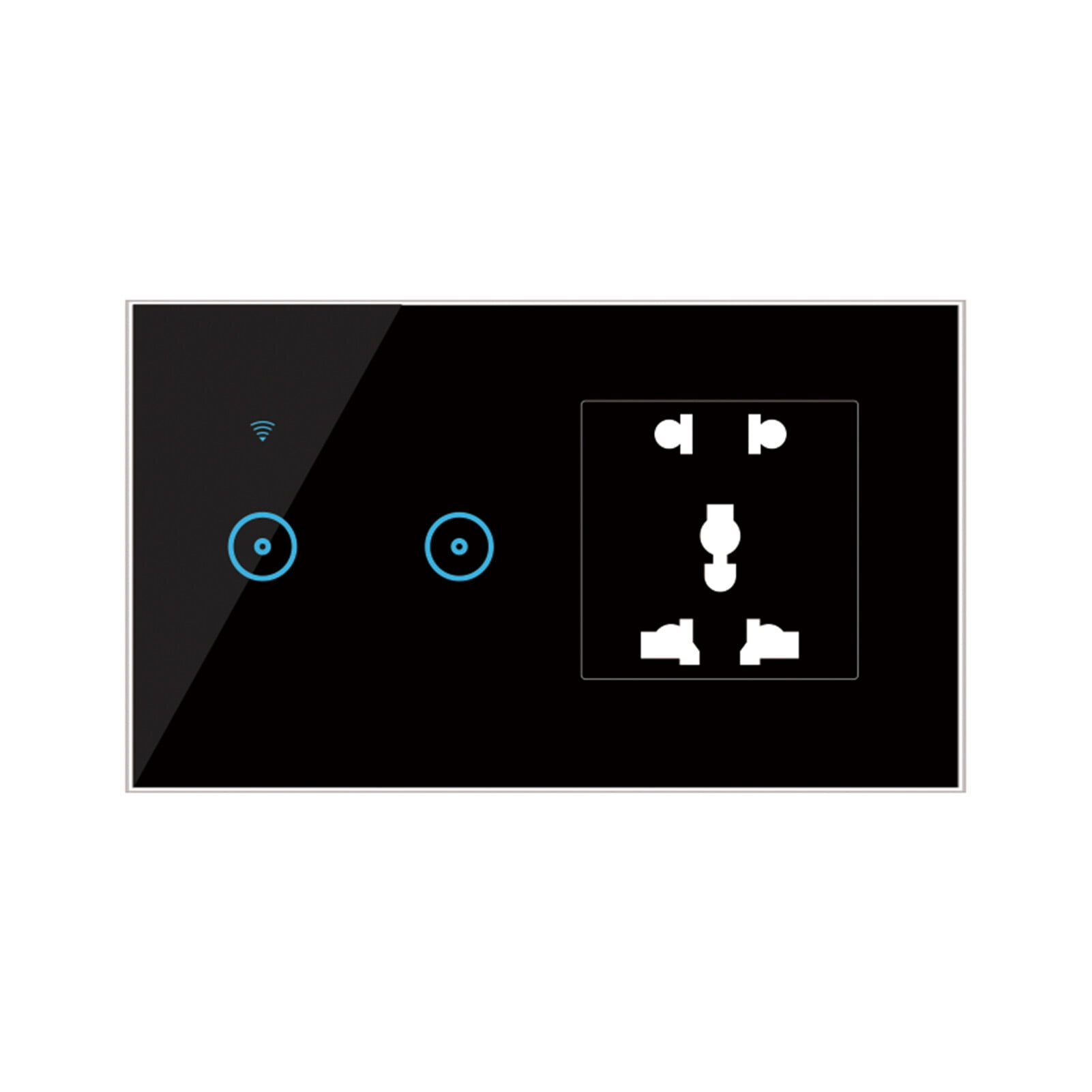 95-250V Wi-Fi Smart Wall Outlet with 2 Gang Touch Light Switch Smart ...