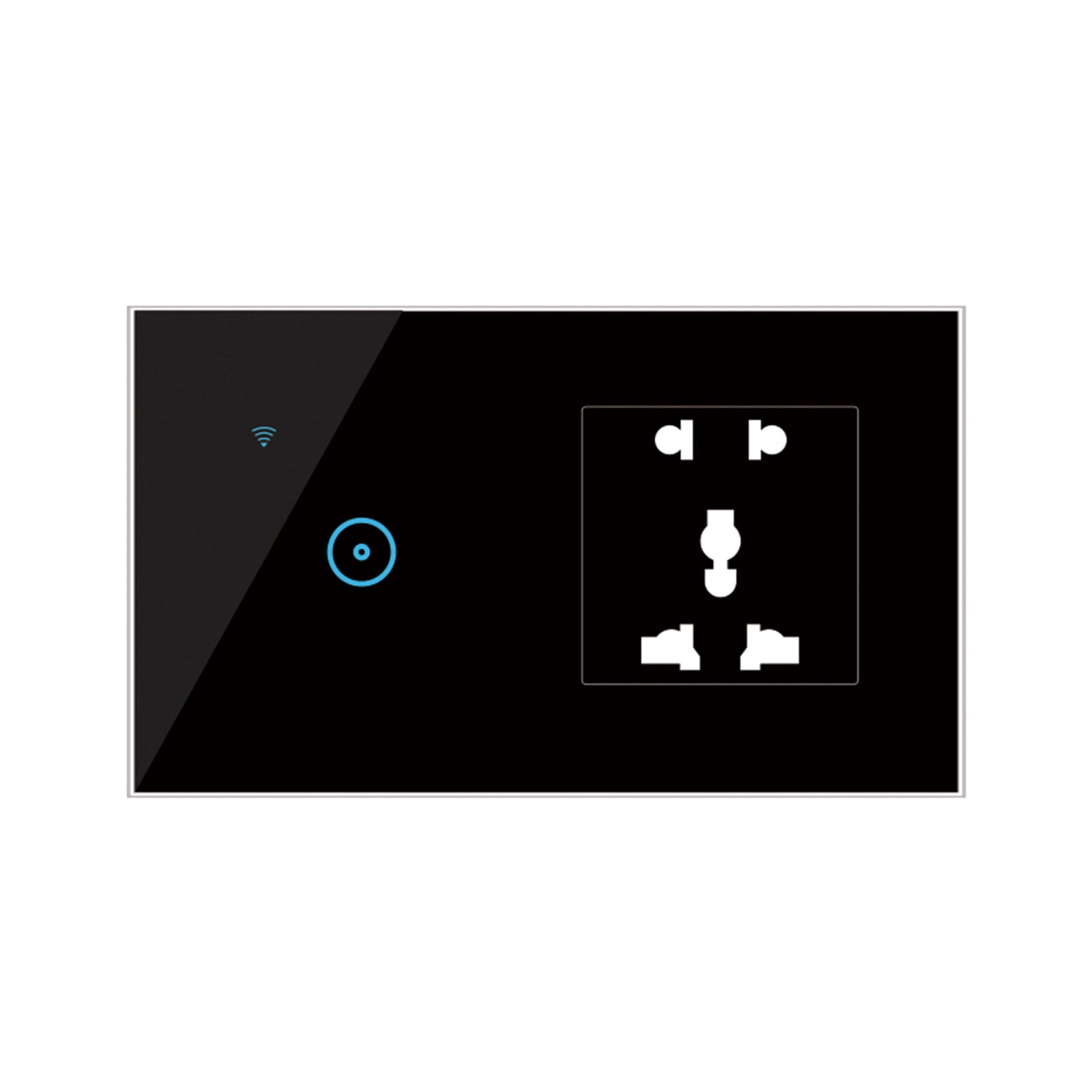 95-250V Wi-Fi Smart Wall Outlet with 1 Gang Touch Light Switch Smart ...