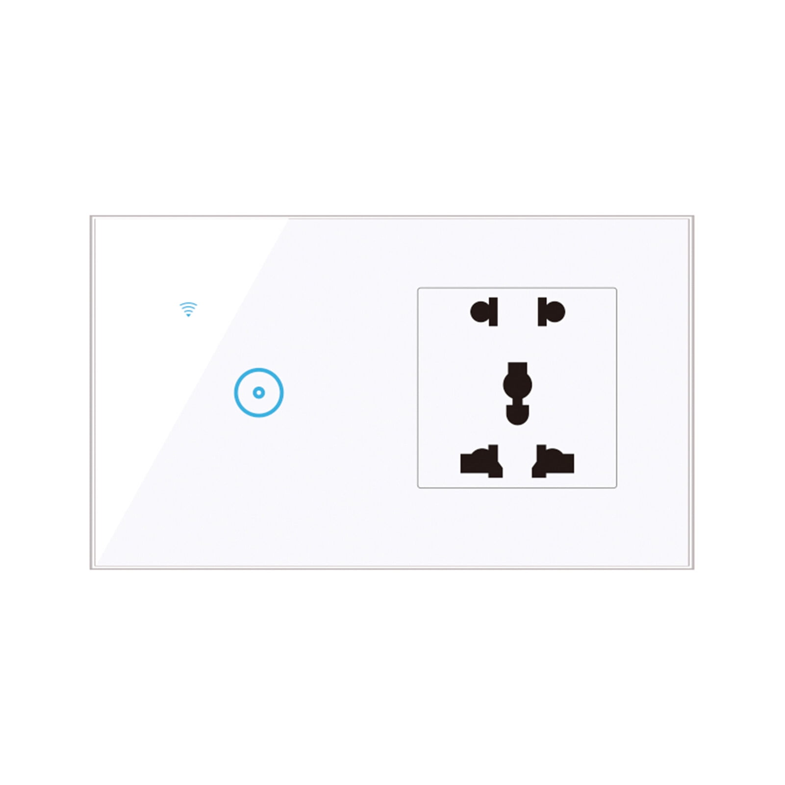 95-250V Wi-Fi Smart Wall Outlet with 1 Gang Touch Light Switch Smart ...