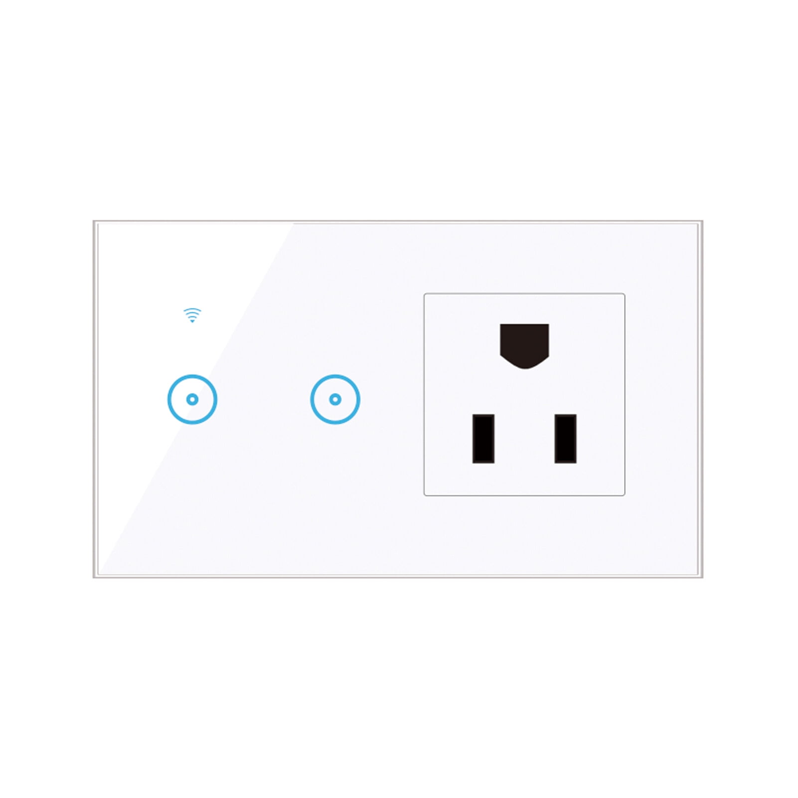 95-250V Wi-Fi Smart Wall Outlet with 2 Gang Touch Light Switch Smart ...