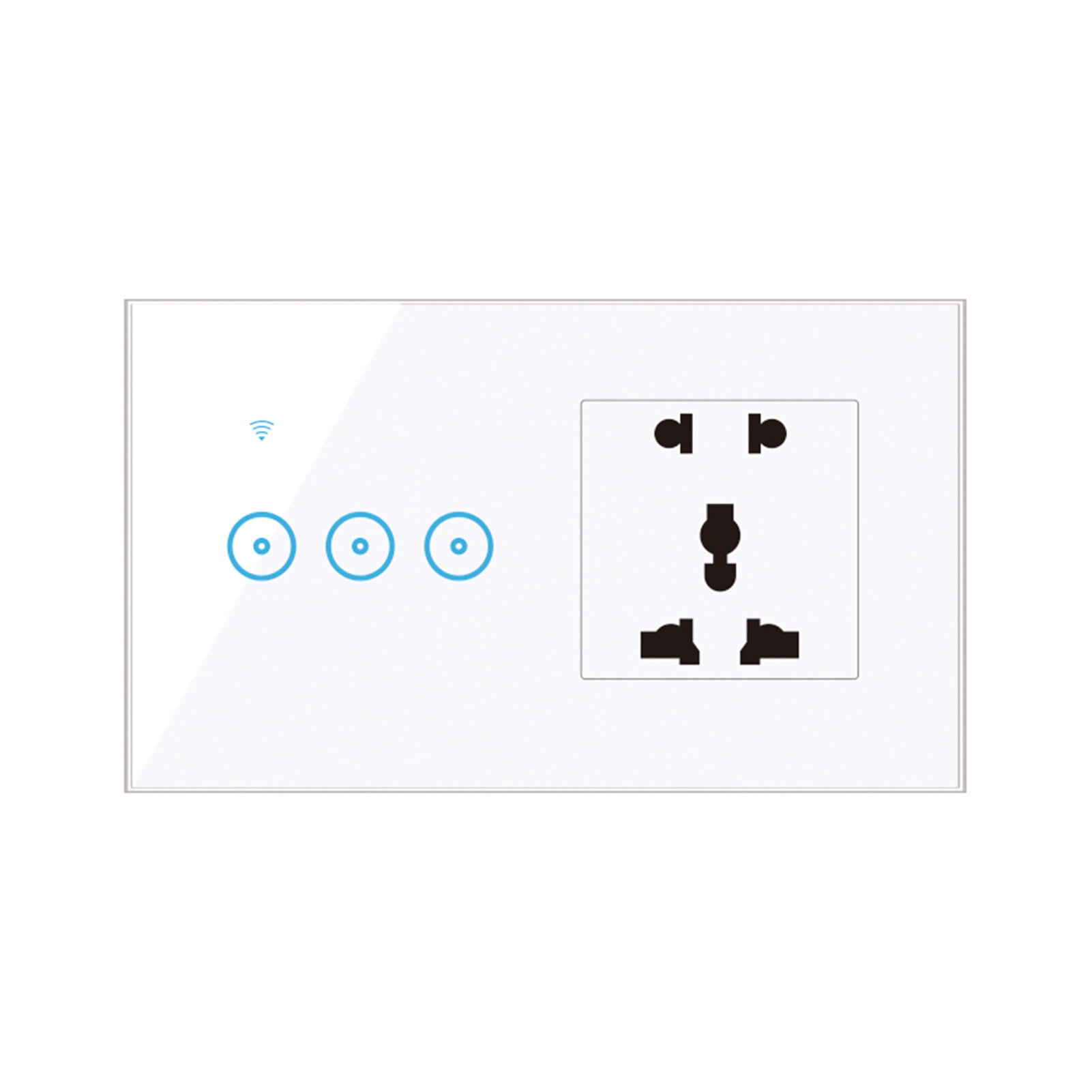 95-250V Wi-Fi Smart Wall Outlet with 3 Gang Touch Light Switch Smart ...
