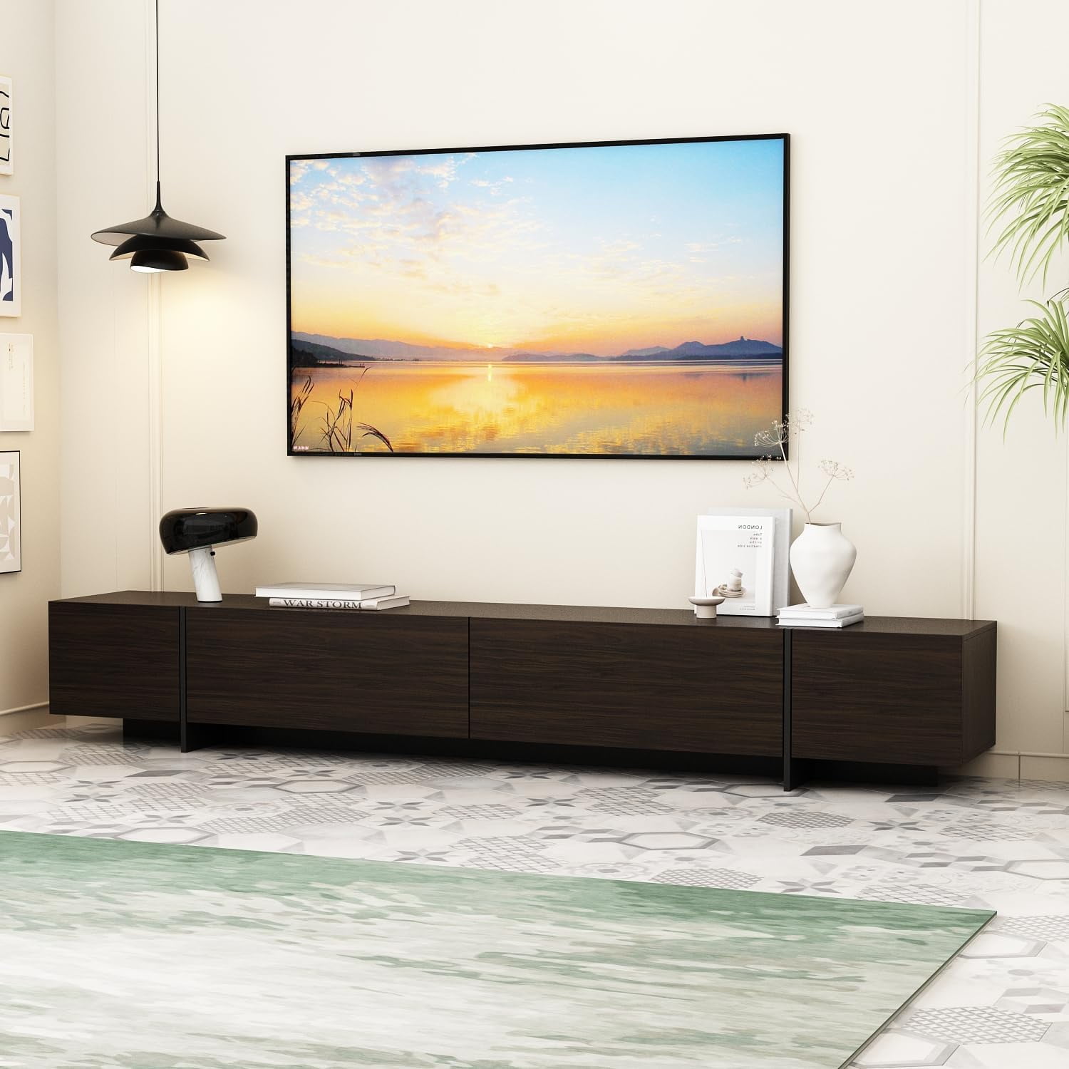 95.7" Modern TV Stand for TVs up to 80", Large Entertainment Center ...
