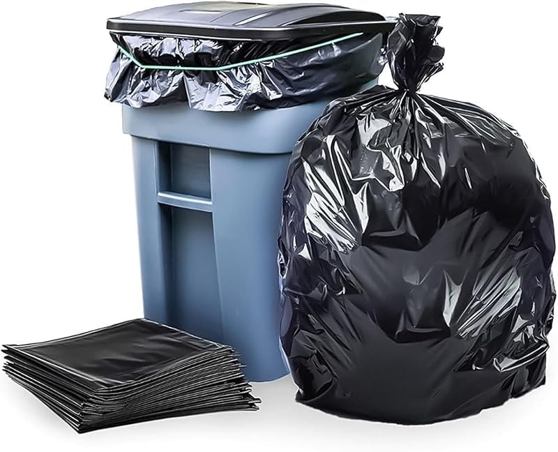 95-96 Gallon Garbage Can Liners Heavy Duty 1.5 Mil Black Trash Bags ...