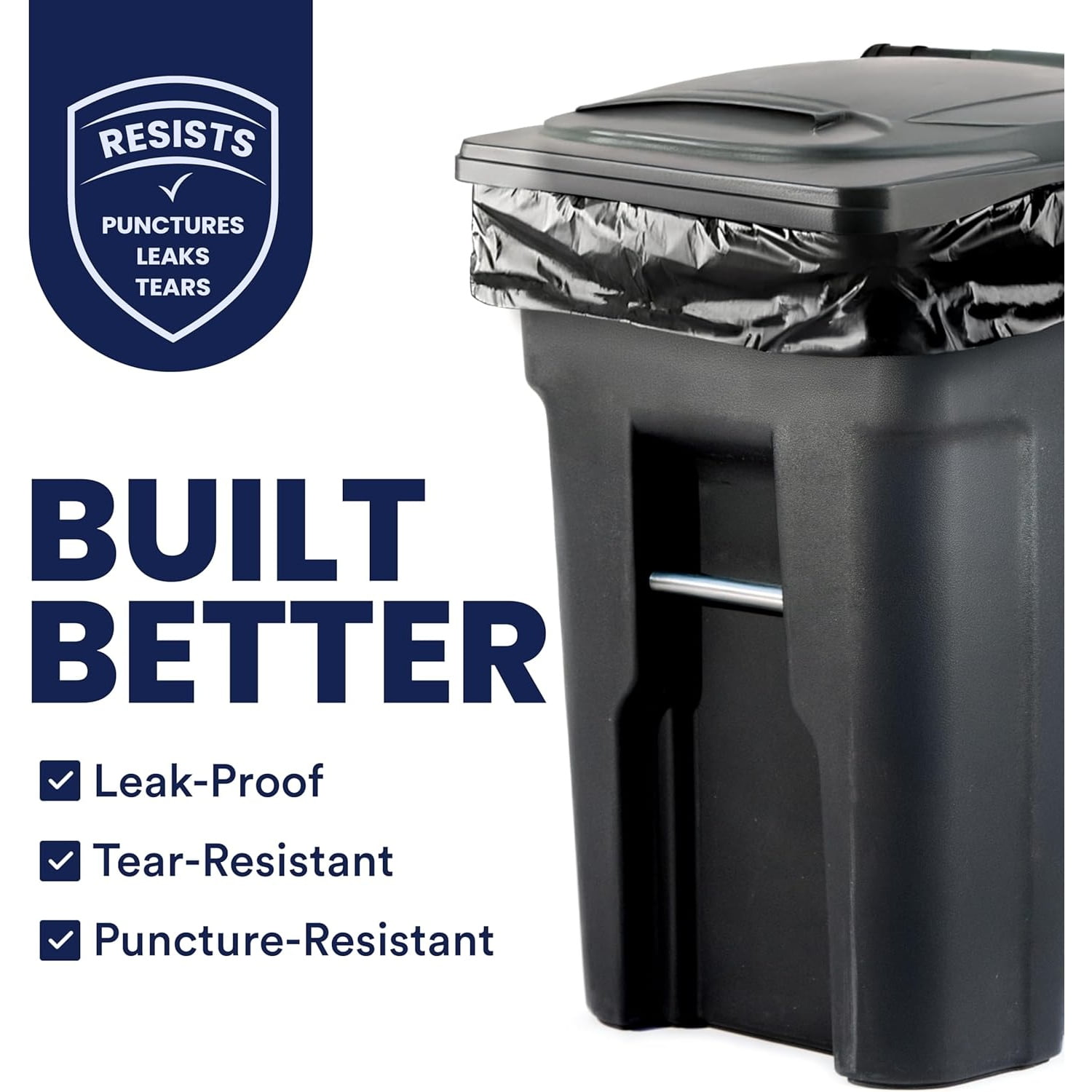 95-96 Gallon Heavy Duty Trash Bags, Garbage Bags, Puncture-Resistant ...