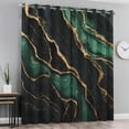 95% Blackout Emerald Marble Curtains - Fluid Art Curtains for Bedroom ...