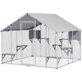95" Extra Large Metal Outdoor Catio with Waterproof Cover, 2 Resting ...
