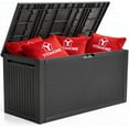 95 Gallon Lockable Waterproof Resin Deck Box with Handles Weatherproof ...
