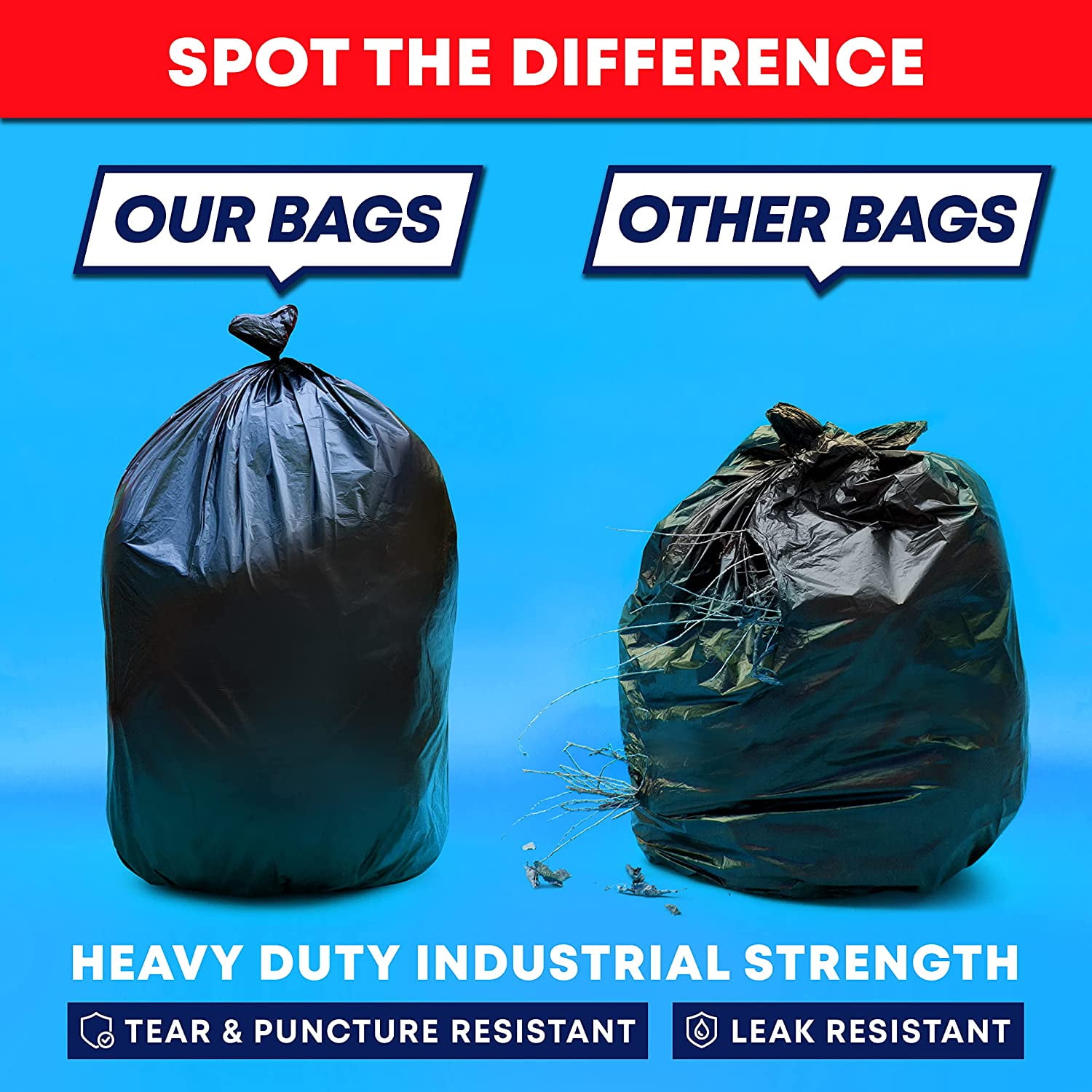 95 Gallon Trash Bags Heavy Duty | Mega-Value Pack 72 Bags | Extra Large ...